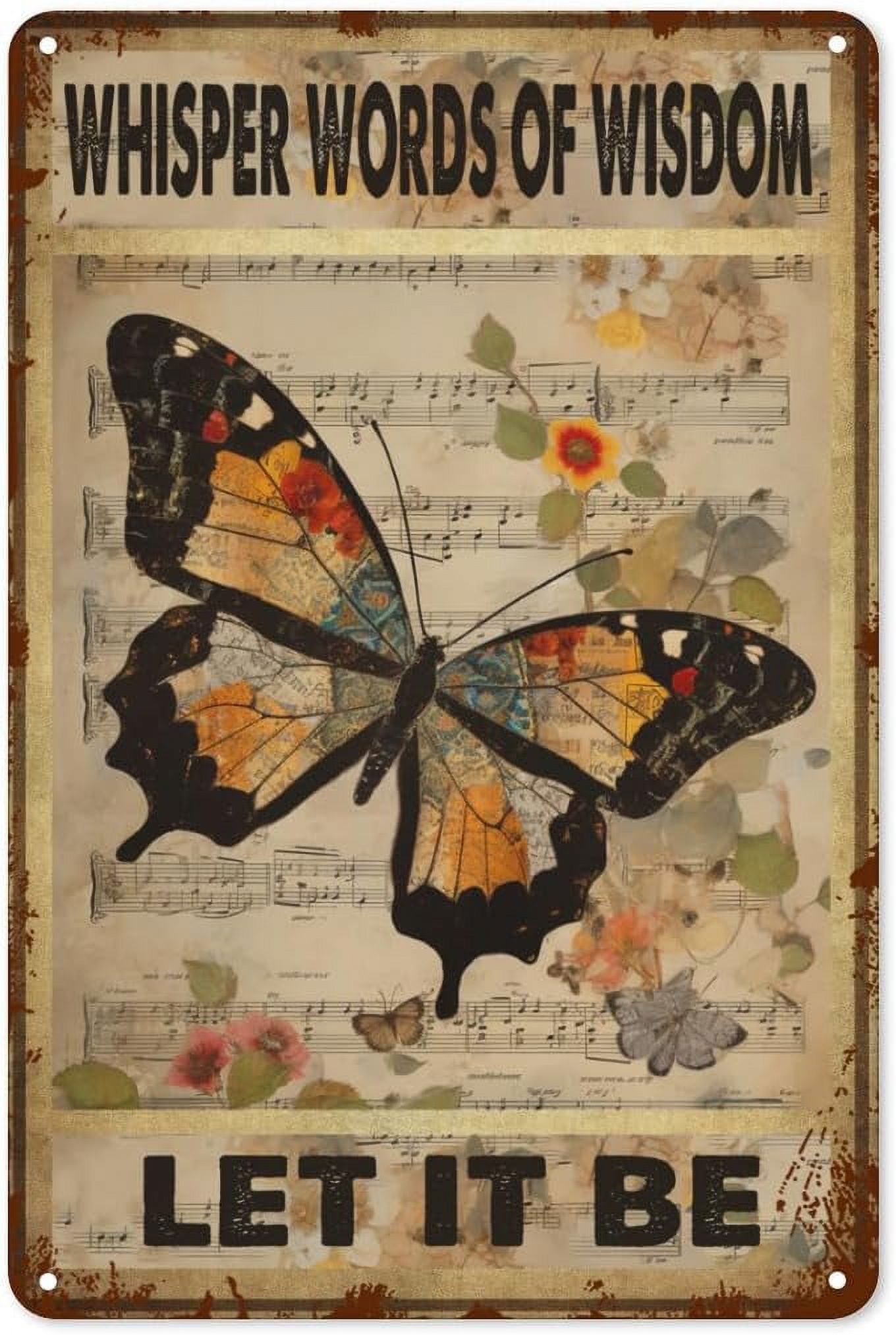 Adale Whisper Words Of Wisdom Let It Be Sign Retro Hippie Metal Sign ...