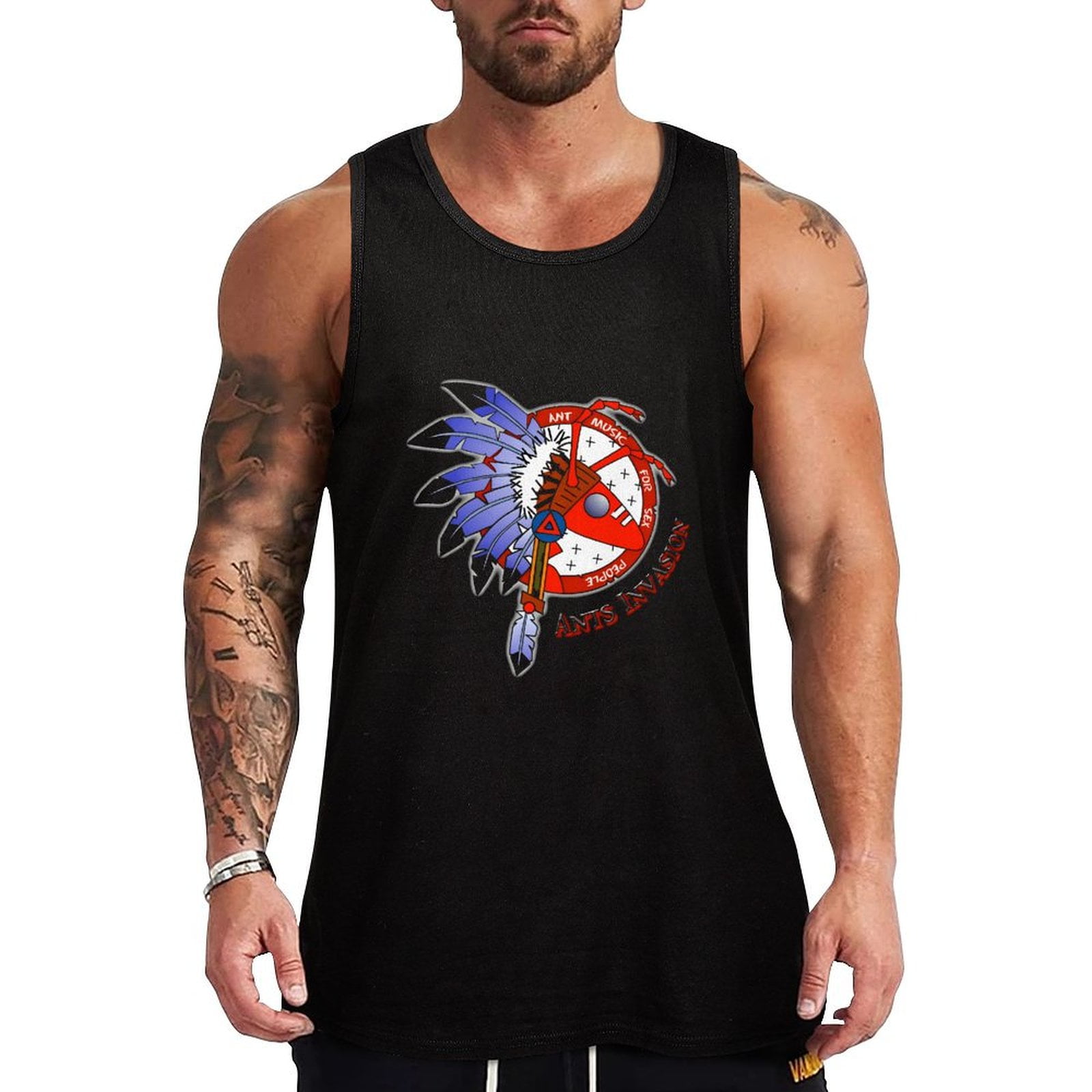 Adam And The Ants Quirky Men's Tank Top Muscle Workout Gym Sleeveless ...