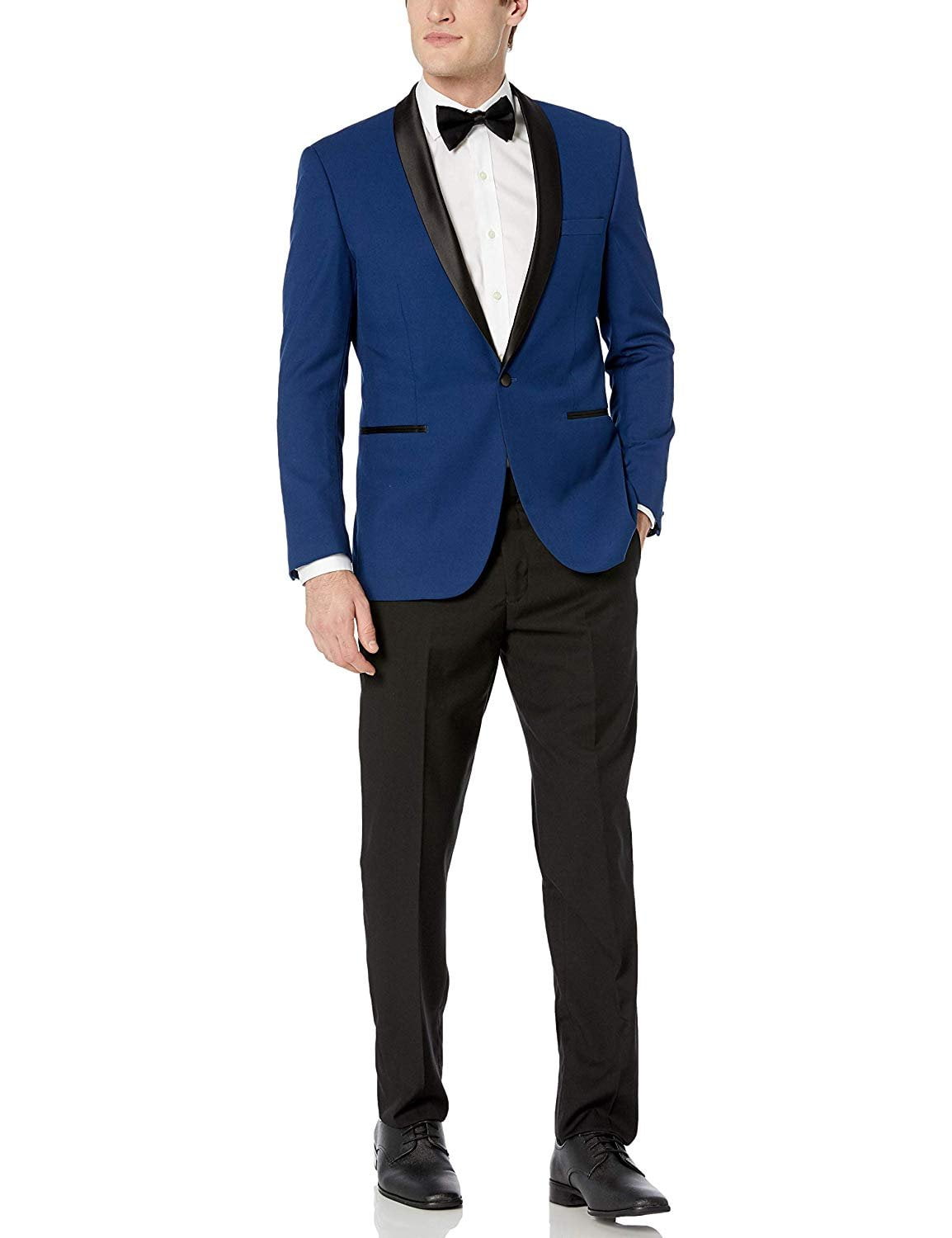 Adam Baker Bello BL301-6 Men's Slim Fit Shawl Collared Tuxedo - Indigo ...