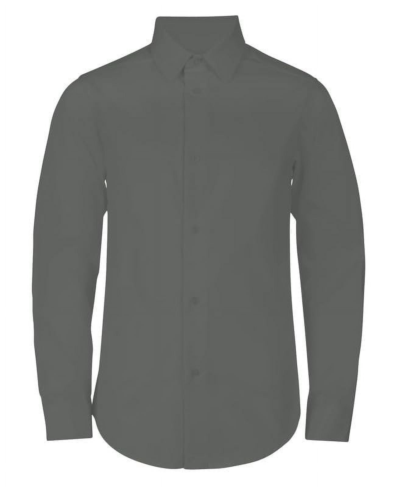 Adam Baker Boy's Regular Fit 4-Way Stretch Long Sleeve Solid Dress ...