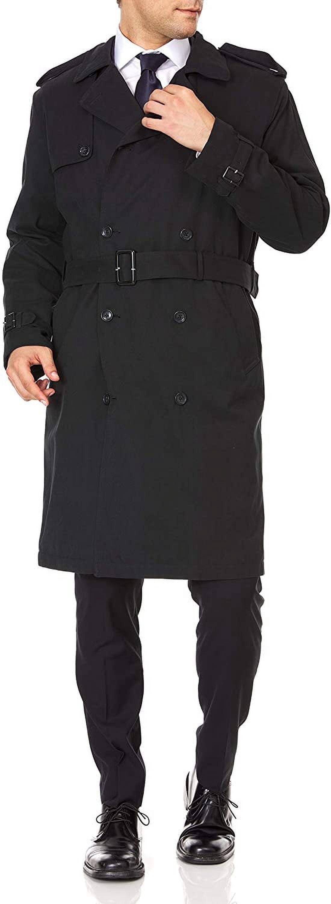 Adam Baker Men's Single Breasted Breasted Full Length Trench Coat All ...