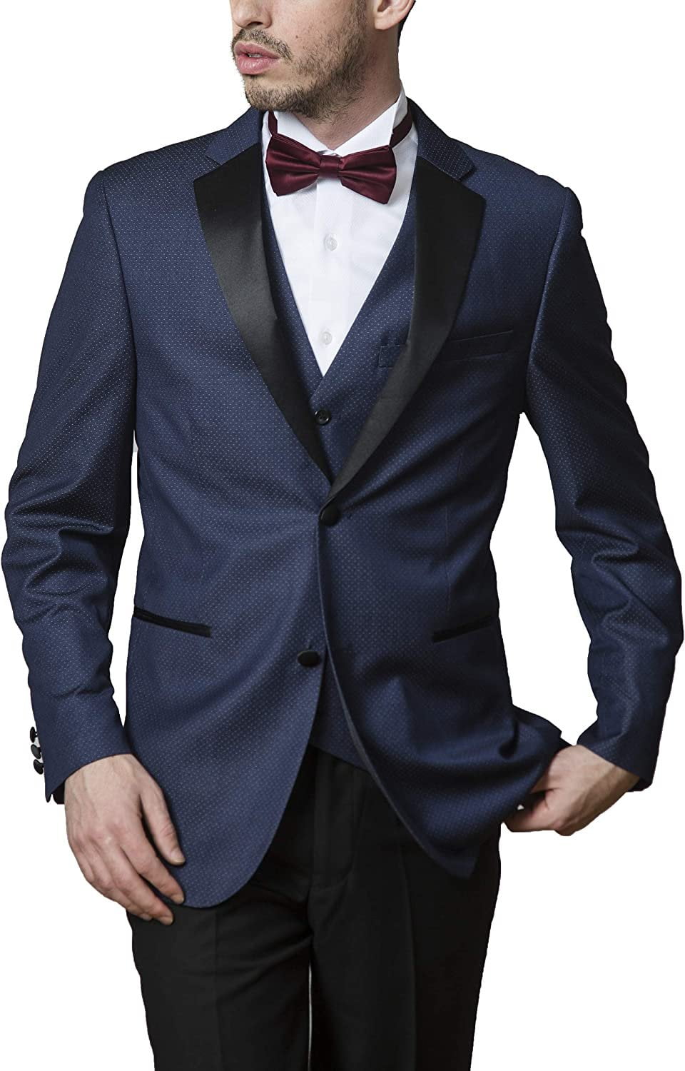 Adam Baker Men's Lot: 6-2503 3-Piece Slim Fit Tuxedo Set - Navy - 52R ...