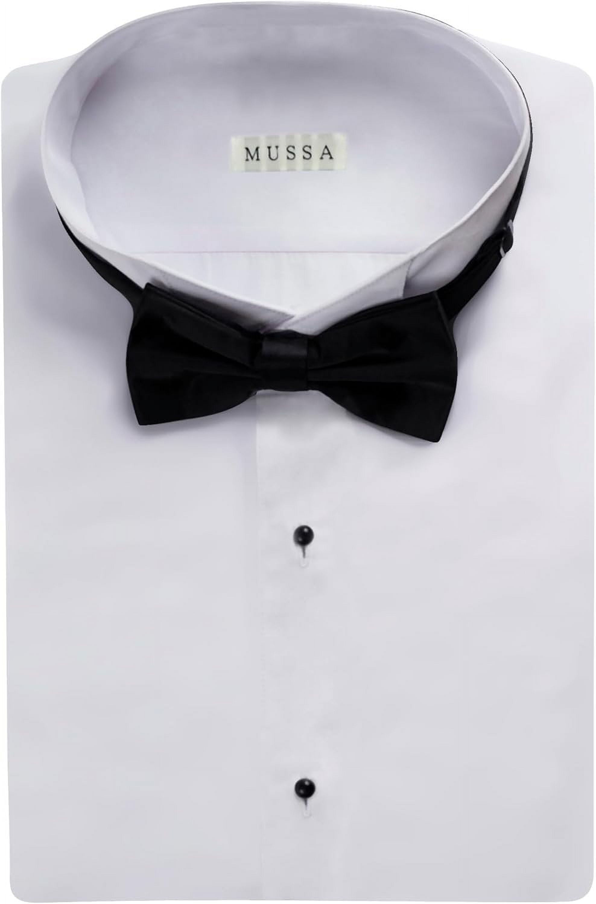 Adam Baker Men's MT003 Slim Fit Tuxedo Shirt, Wingtip Collar, 17.5 2-3 ...