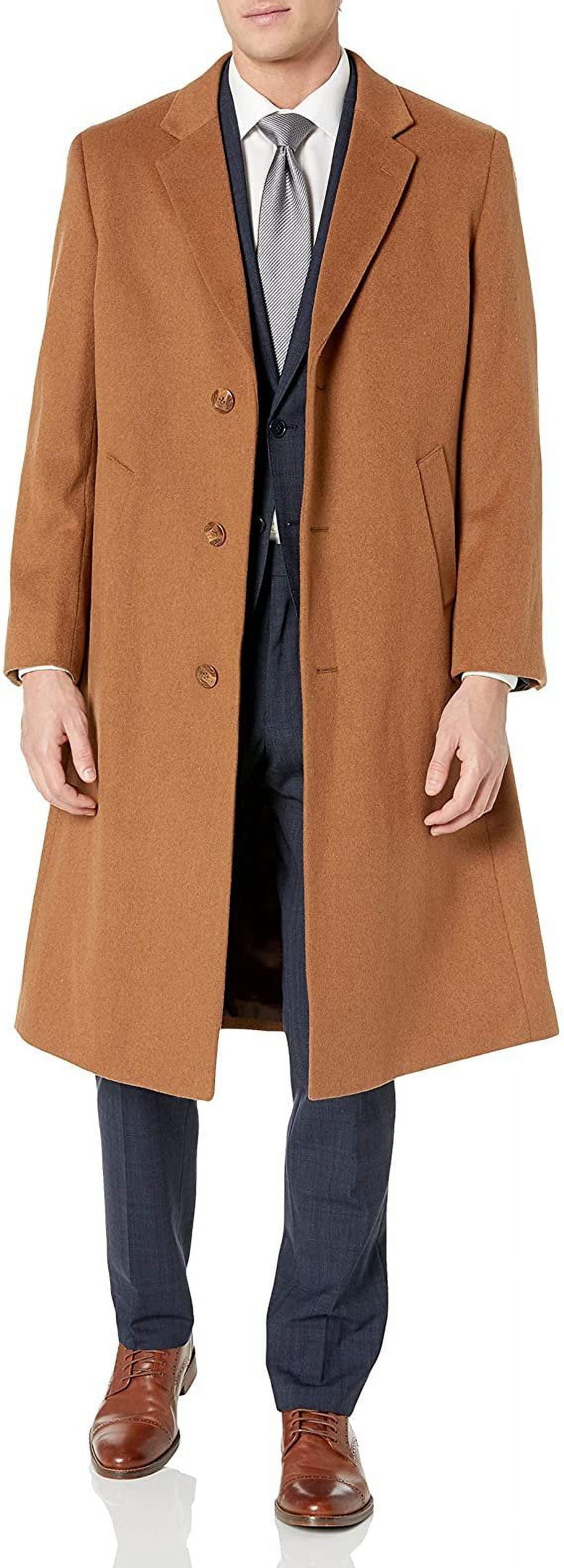 Adam Baker Men's Single Breasted 40811 Luxury Wool Full Length Topcoat ...