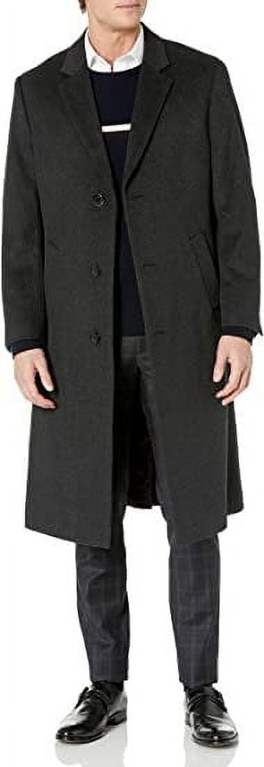 Adam Baker Men's Single Breasted 40812 Luxury Wool Full Length Topcoat ...