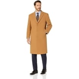 Adam Baker Men's Topcoat, Single Breasted Luxury Wool Full Length ...