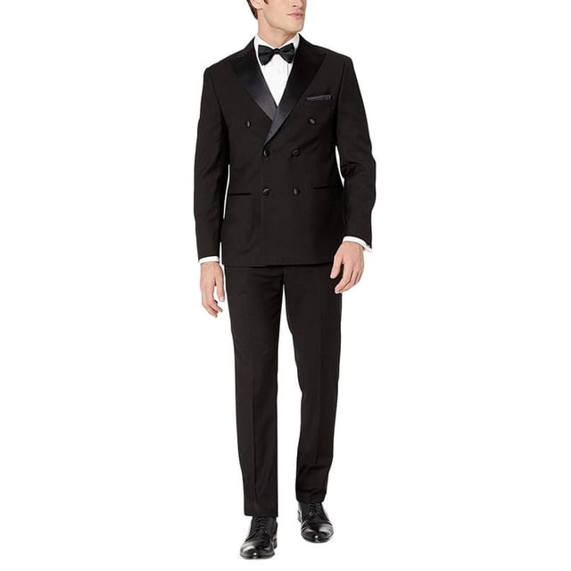 Adam Baker Men's Tuxedo 100% Wool Modern Fit Double Breasted 2-Piece ...