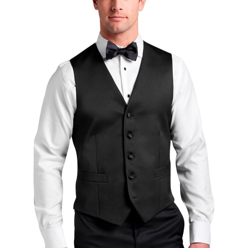 Adam Baker Men's Tuxedo Vest, 100% Wool Satin Tuxedo Vests for Men ...
