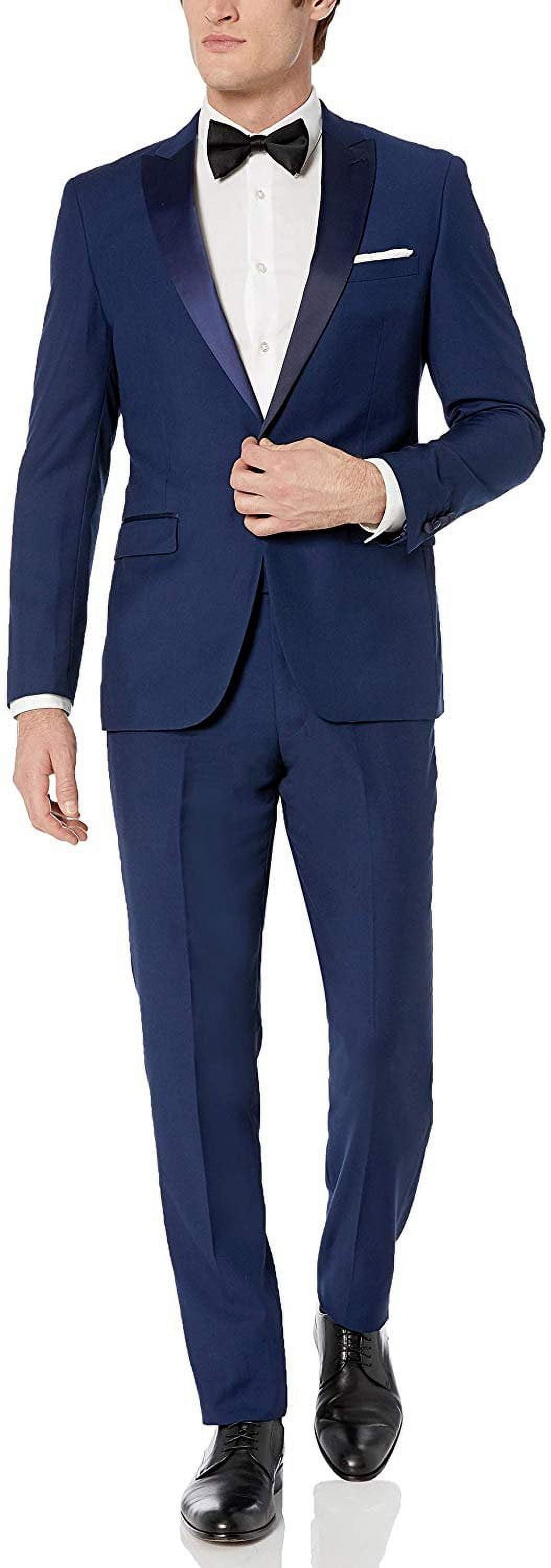 Adam Baker by Needdle & Stitch Men's Tux-SP 2-Piece Slim Fit Peak Lapel ...