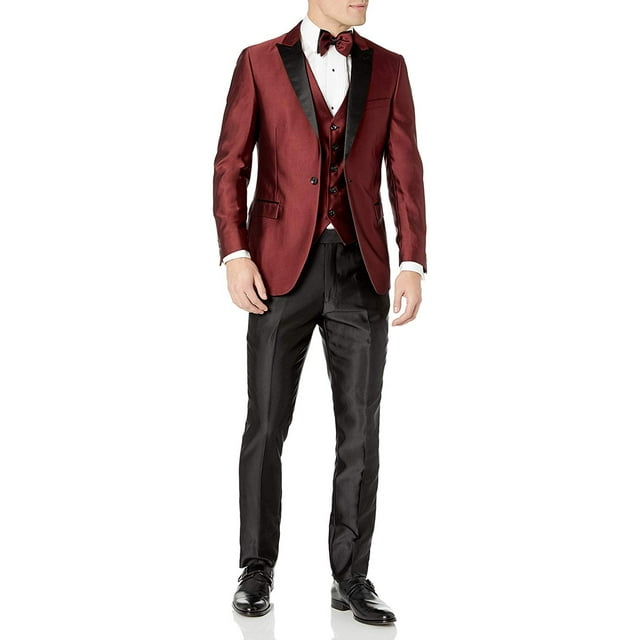Adam Baker by Needle & Stitch Mens Tux-Shark 3-Piece Slim Fit Tuxedo ...