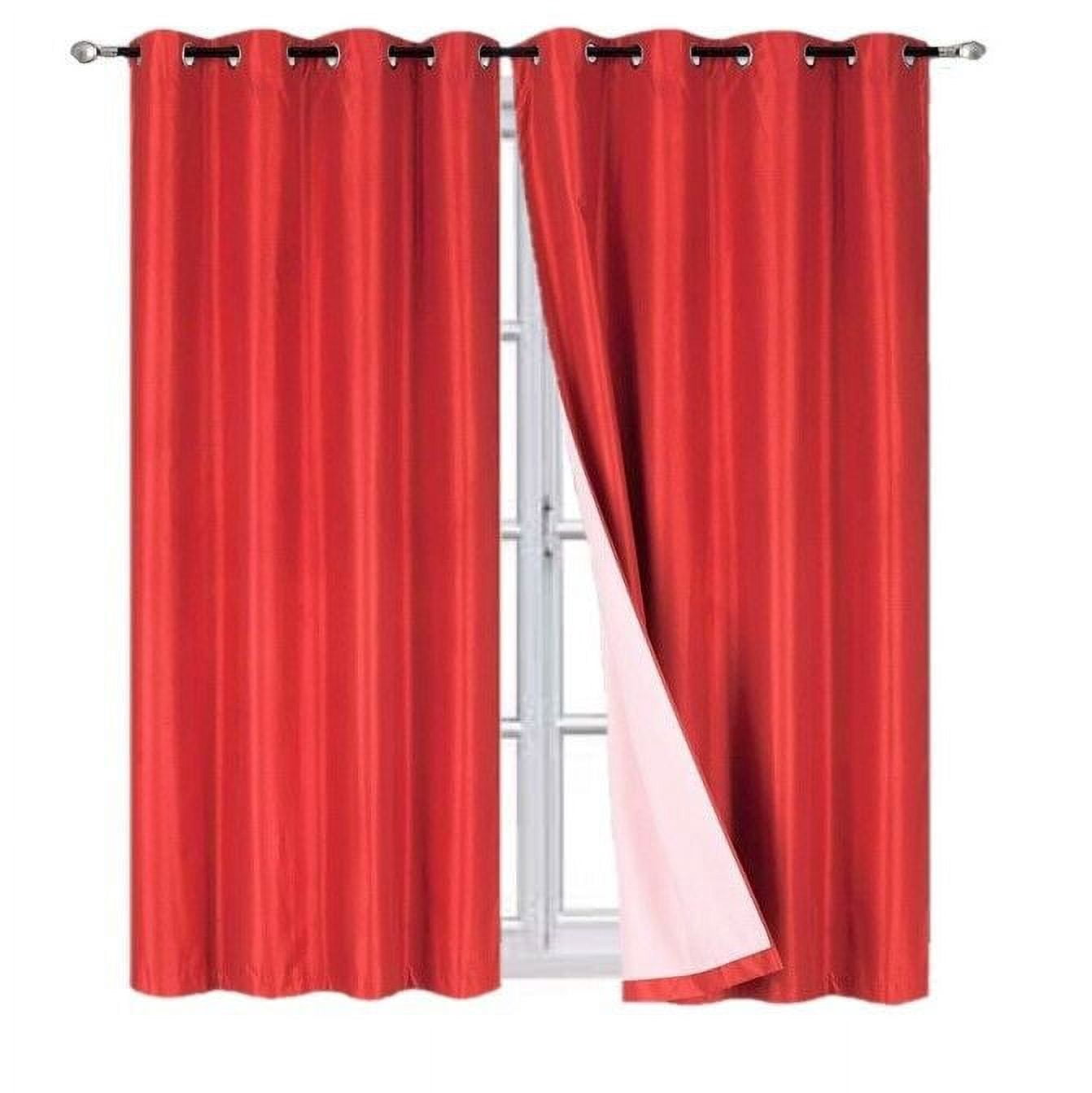 Adam Blackout Window Curtain Thermal Lined Drapes 1 Panel Red Color 108 ...