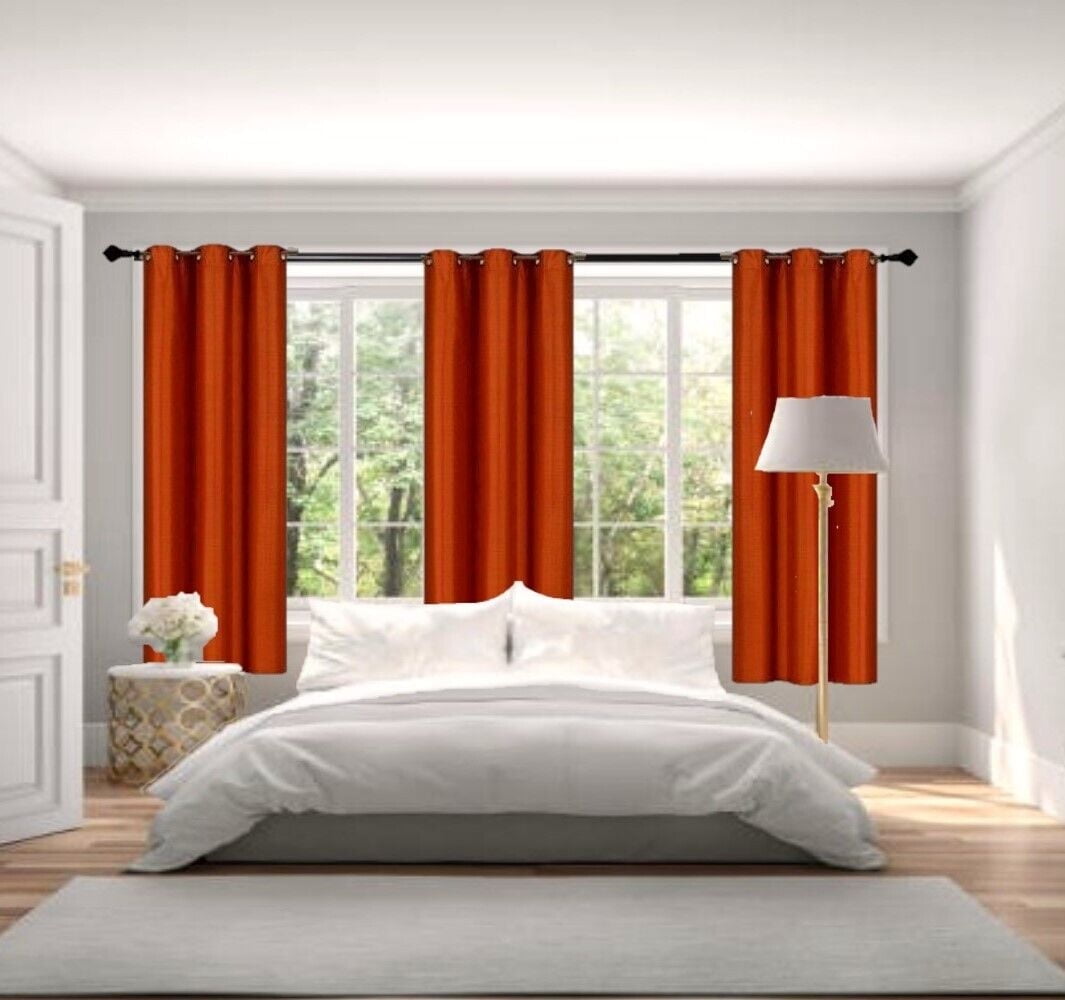 Adam Brick Color Set of 2 Panels Drapes Thermal Blackout Noise Reduce ...