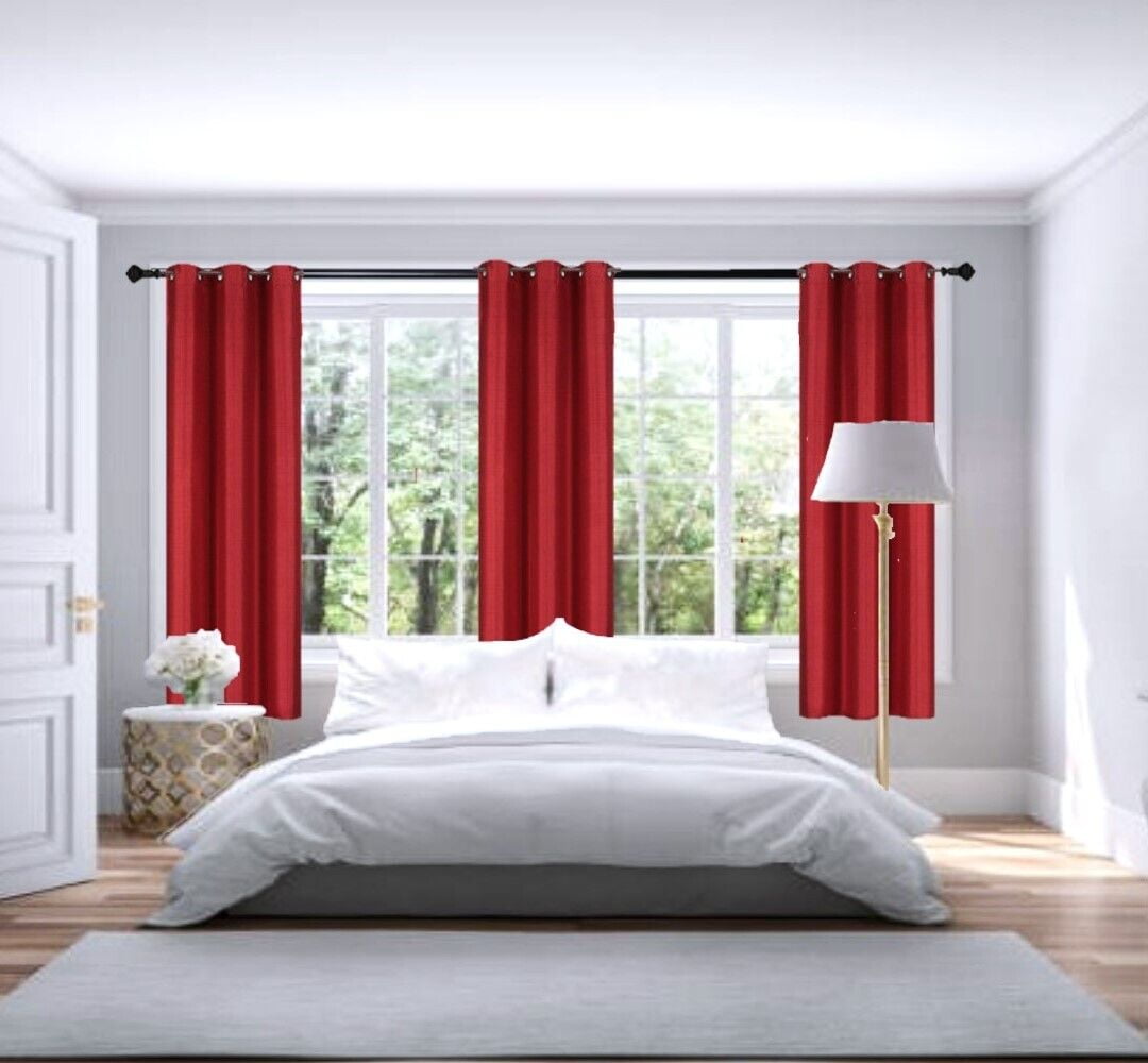 Adam Burgundy Color Set of 2 Panels Drapes Thermal Blackout Noise ...