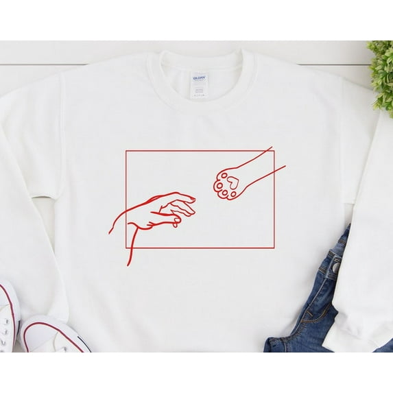 Adam Creation Sweatshirts, Cat Mom Sweatshirts, Creation Of Hand, Cat ...