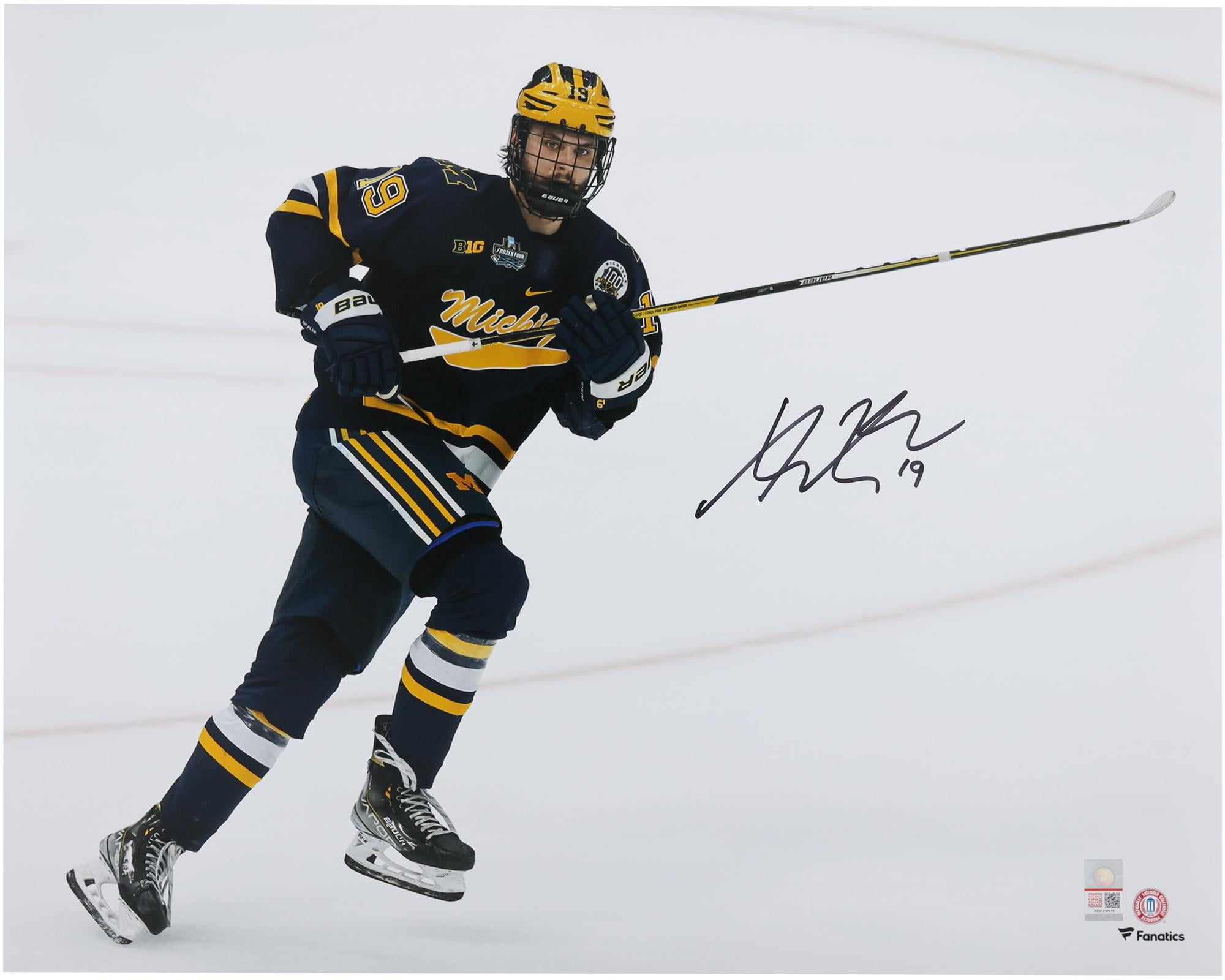 Adam Fantilli Michigan Wolverines Autographed 16" x 20" Navy Jersey ...