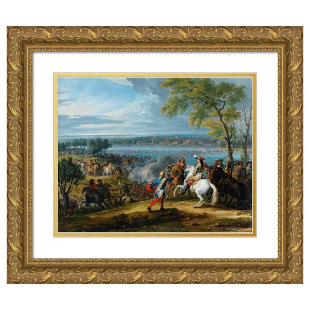 Adam Frans van der Meulen 14x12 Gold Ornate Wood Frame and Double ...