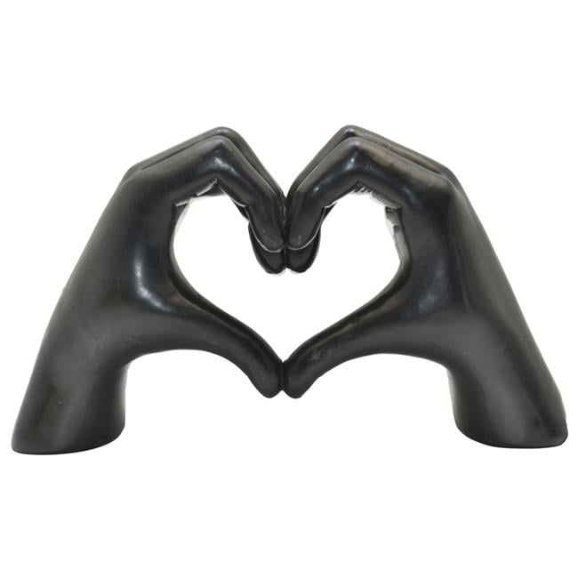 Adam & Friends Home Decor Heart Sign Hands Sculpture | 1-Piece | Black ...