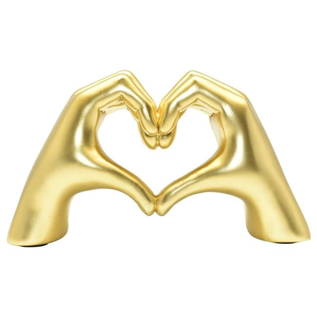 Adam & Friends Home Decor Heart Sign Hands Sculpture | 1-Piece | Gold ...
