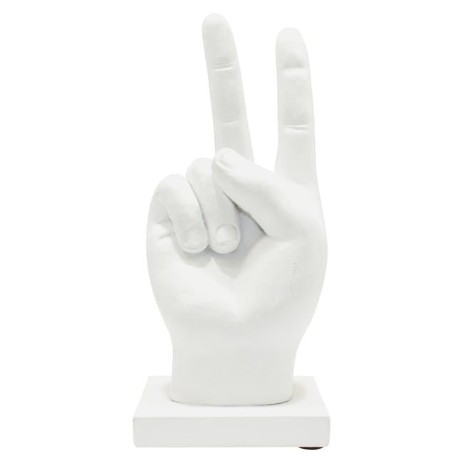 Adam & Friends Home Decor Peace Sign Sculpture | 1-Piece | White ...