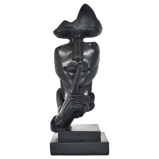 Adam & Friends Home Decor Silence Is Golden Sculpture | 1-Piece | Black ...