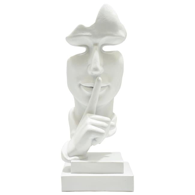 Adam & Friends Home Decor Silence Is Golden Sculpture | 1-Piece | White ...