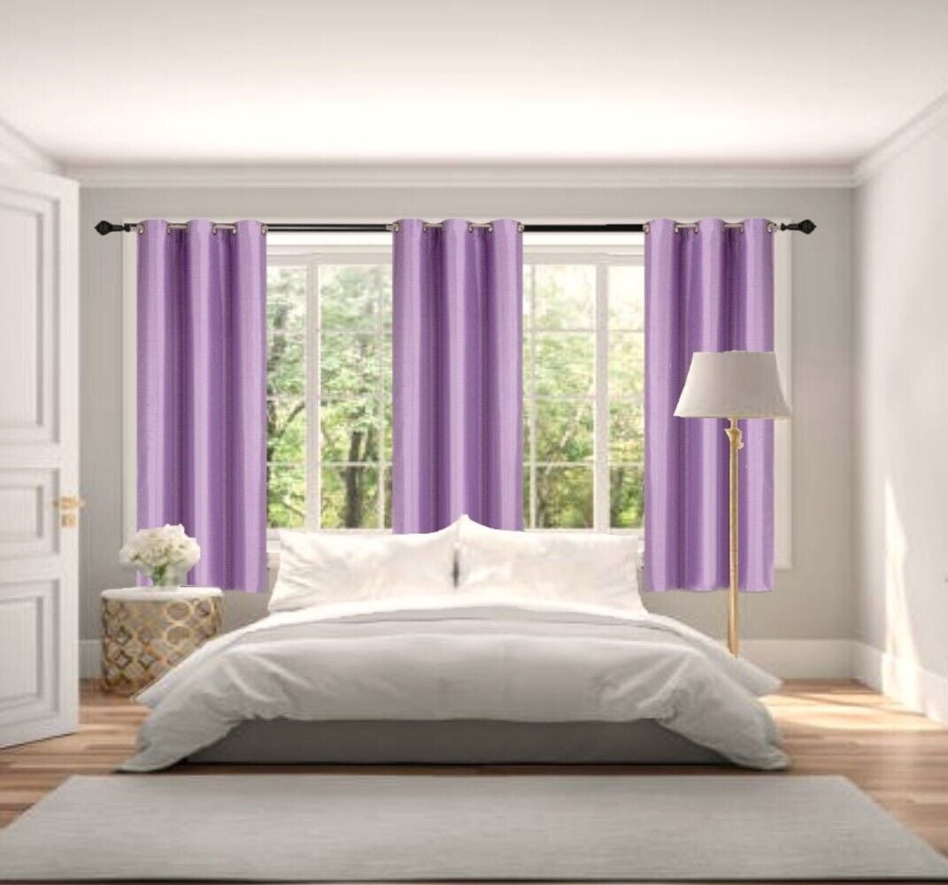 Adam Lilac Color Set of 2 Panels Drapes Thermal Blackout Noise Reduce ...