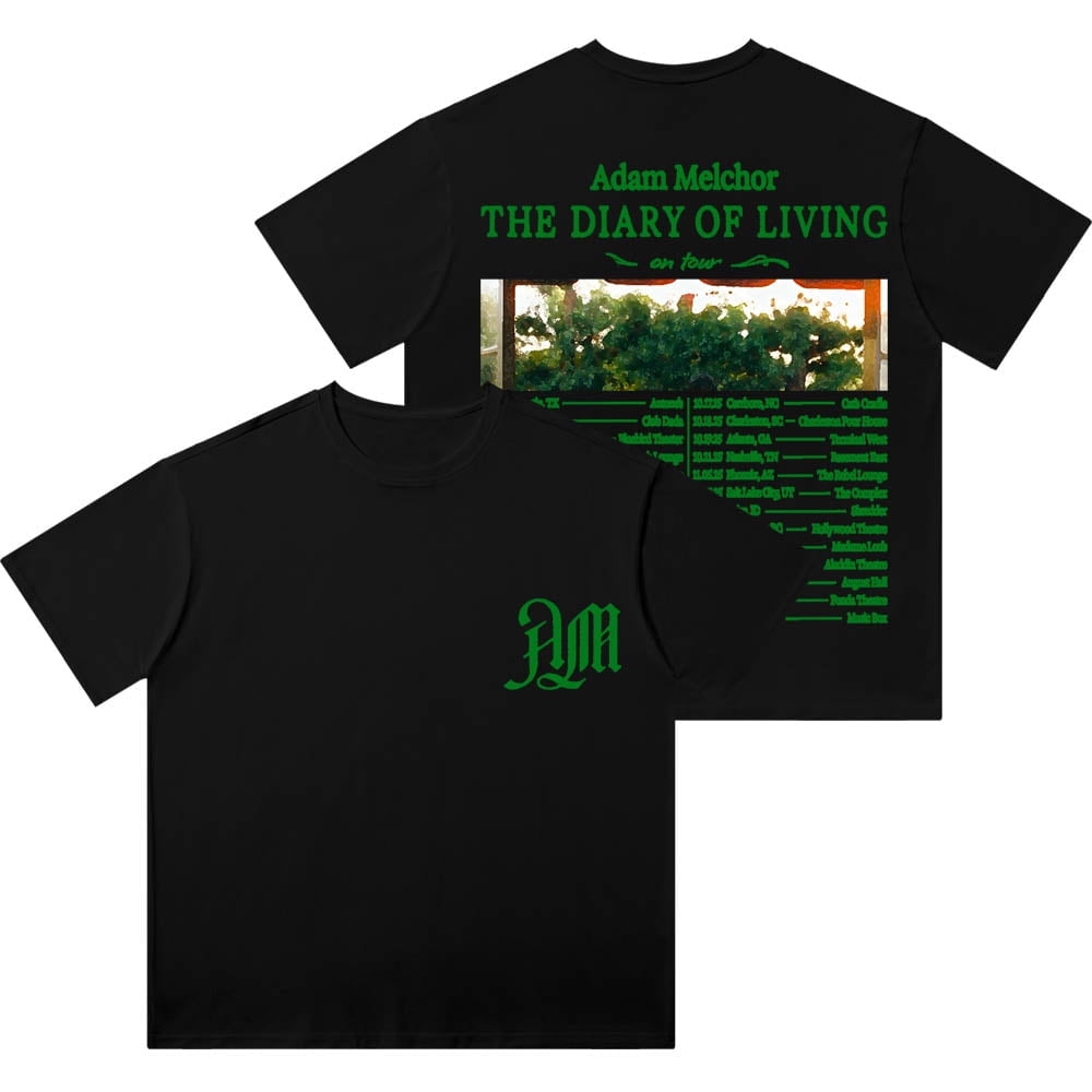 Adam Melchor The Diary Of Living Tour Merch Washed T-shirt for men and ...