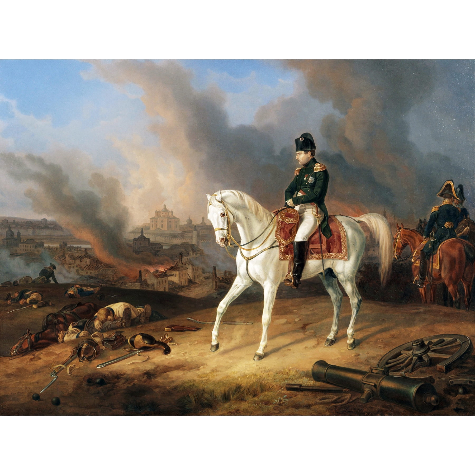 Adam Napoleon Burning Smolensk White Horse Painting Extra Large Art ...
