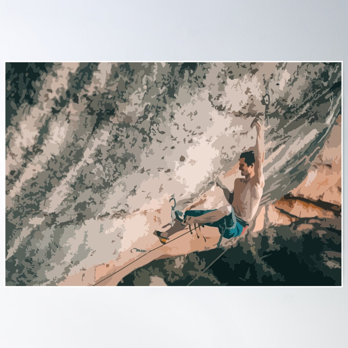 Adam Ondra Climbing Painting Poster, 16x24 UNFRAMED - Walmart.com