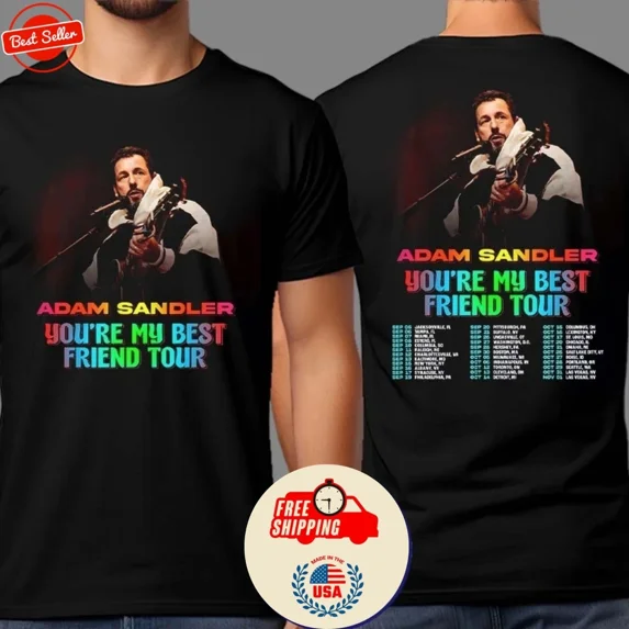 Adam Sandler Best Friend Tour 2025 Merch T-Shirt All Size - Walmart.com