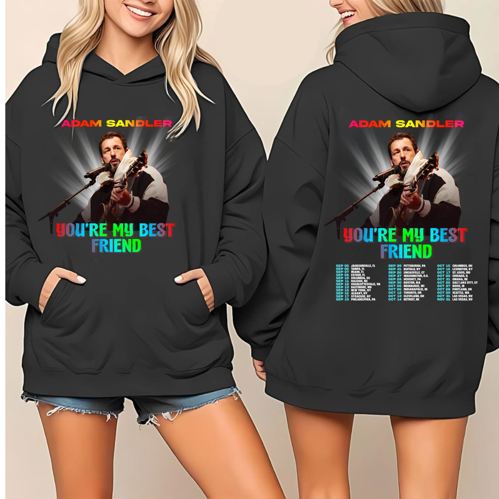 Adam Sandler Best Friend Tour 2025 Merch Unisex Hoodie - Walmart.com