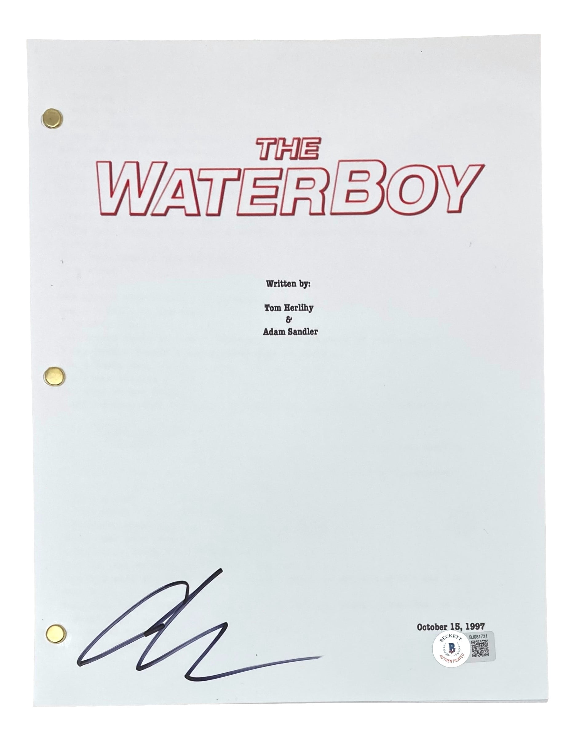 Adam Sandler Signed The Waterboy Movie Script BAS BJ081731 - Walmart.com