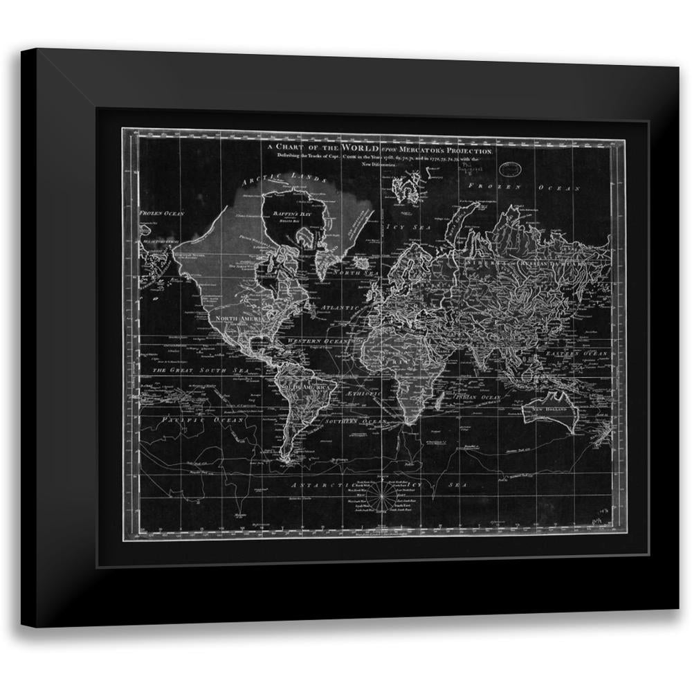 Adam Shaw Cartography 18x15 Black Modern Framed Museum Art Print Titled ...