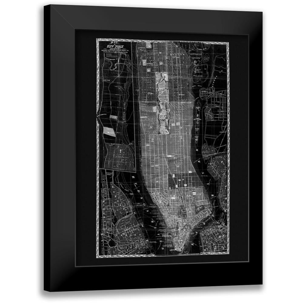 Adam Shaw Cartography 19x24 Black Modern Framed Museum Art Print Titled ...