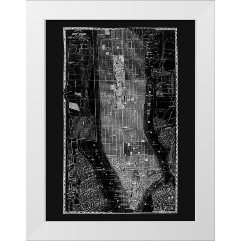 Adam Shaw Cartography 19x24 White Modern Wood Framed Museum Art Print ...