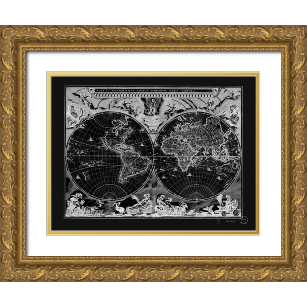 Adam Shaw Cartography 24x19 Gold Ornate Wood Framed with Double Matting ...