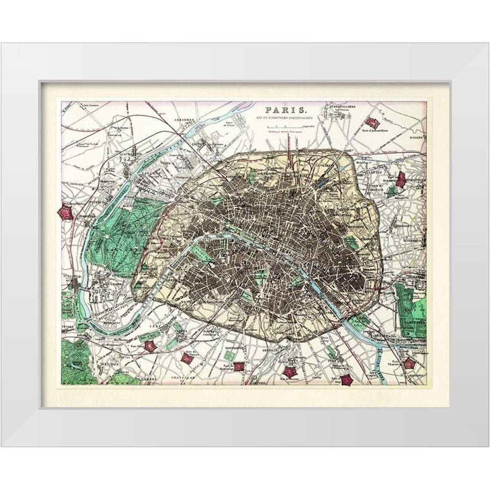 Adam Shaw Cartography 24x20 White Modern Wood Framed Museum Art Print ...