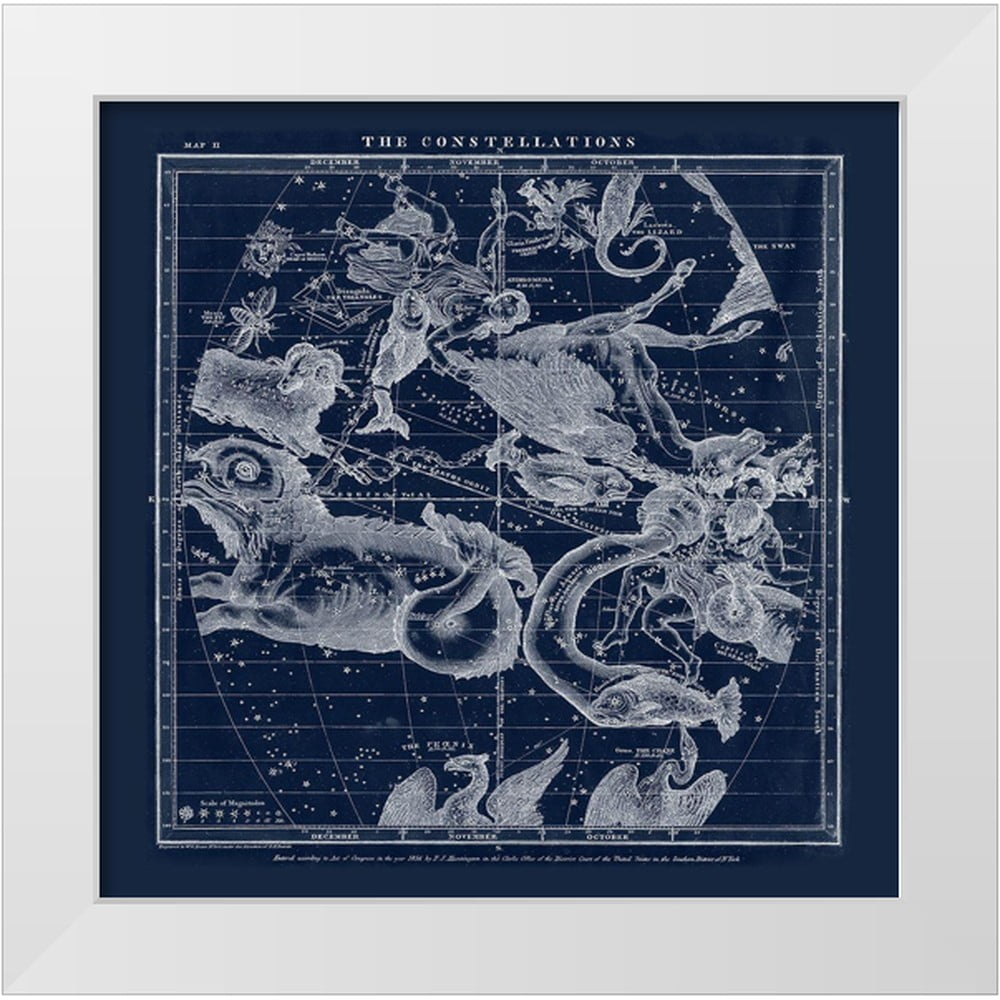 Adam Shaw Cartography 26x26 White Modern Wood Framed Museum Art Print Titled - The ...