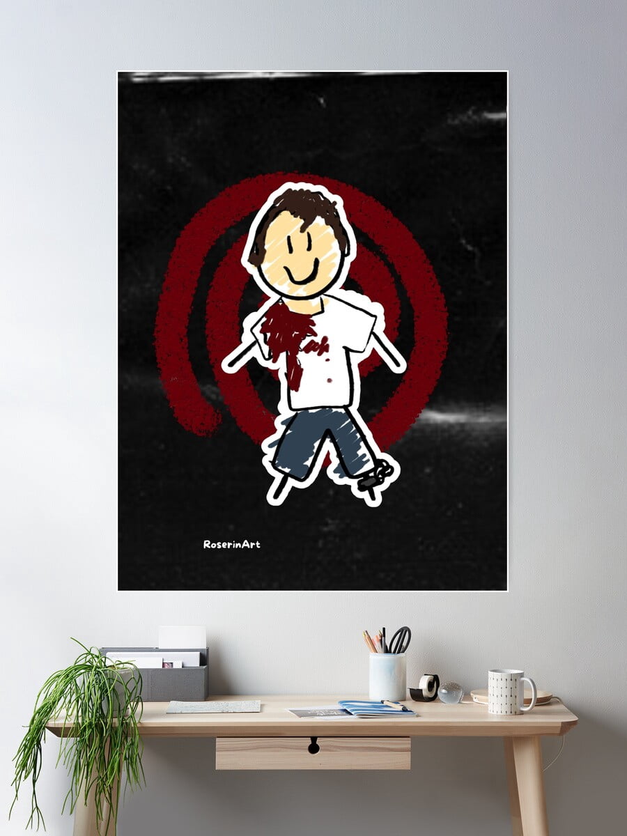 Adam Stick Figure Poster Wall Art, Modern Wall Decor For Living Room ...