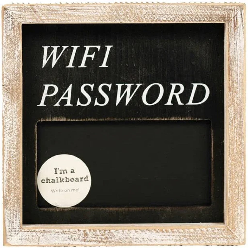 Adam's and Company 11483 Wood Framed Wi-Fi Password Sign with ...