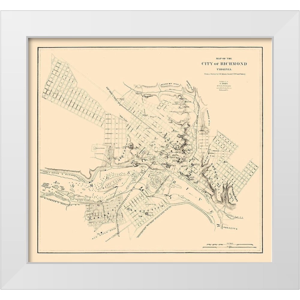 Adams 13x12 White Modern Wood Framed Museum Art Print Titled - Richmond ...