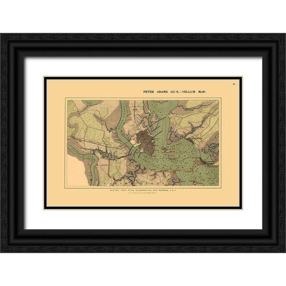 Adams 14x11 Black Ornate Wood Framed with Double Matting Museum Art ...