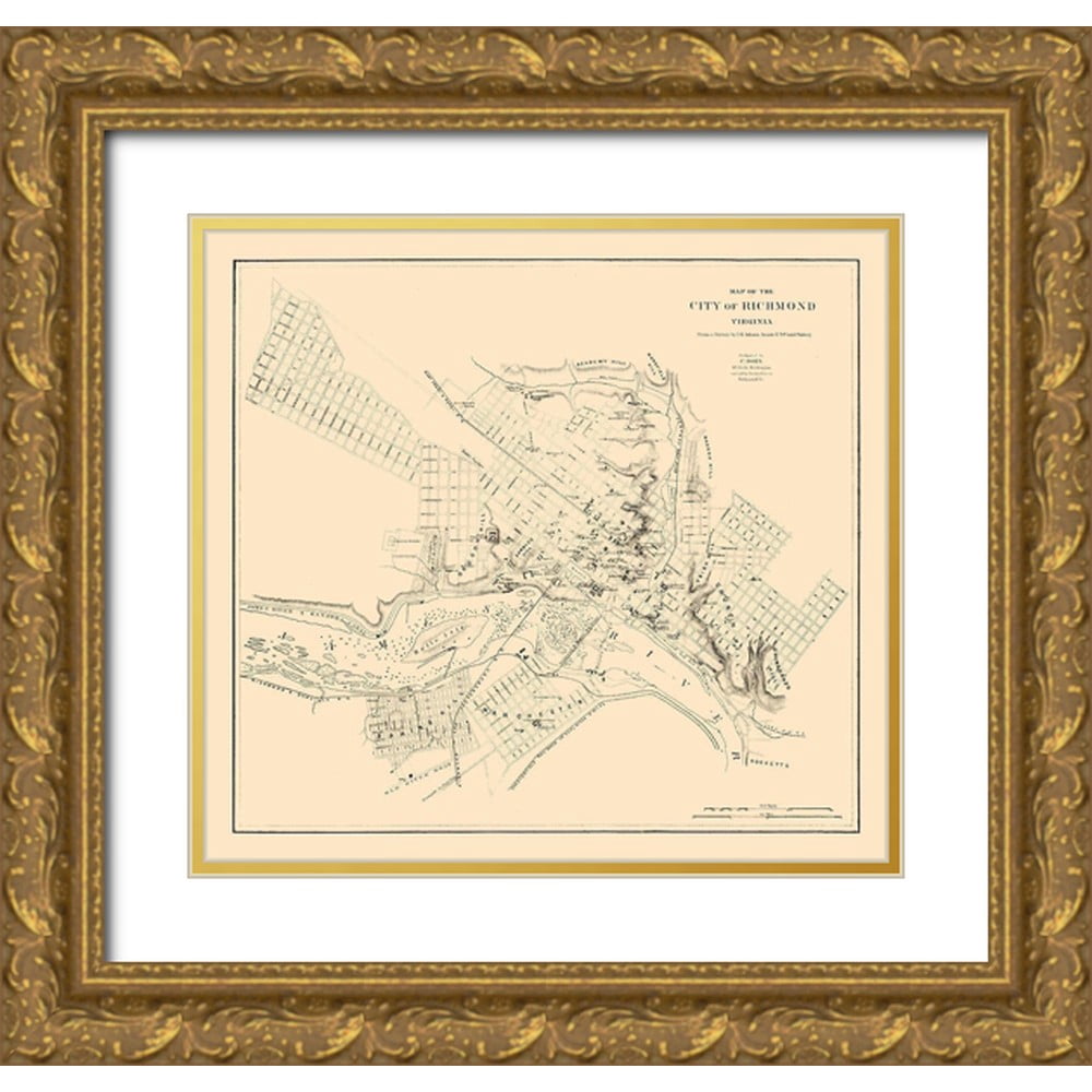 Adams 16x15 Gold Ornate Wood Framed with Double Matting Museum Art ...
