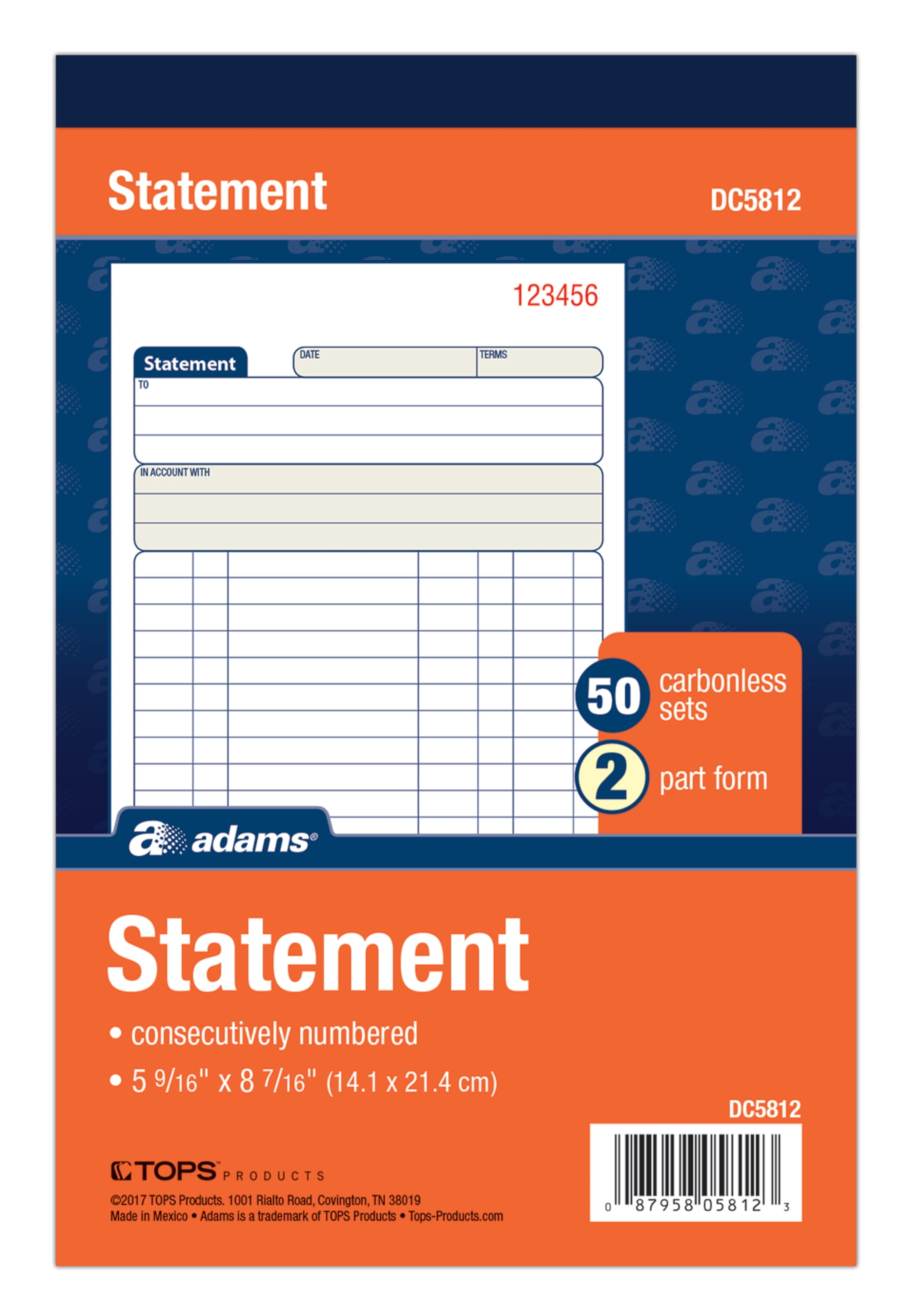 Adams 2-Part Carbonless Statement Record Book - Walmart.com