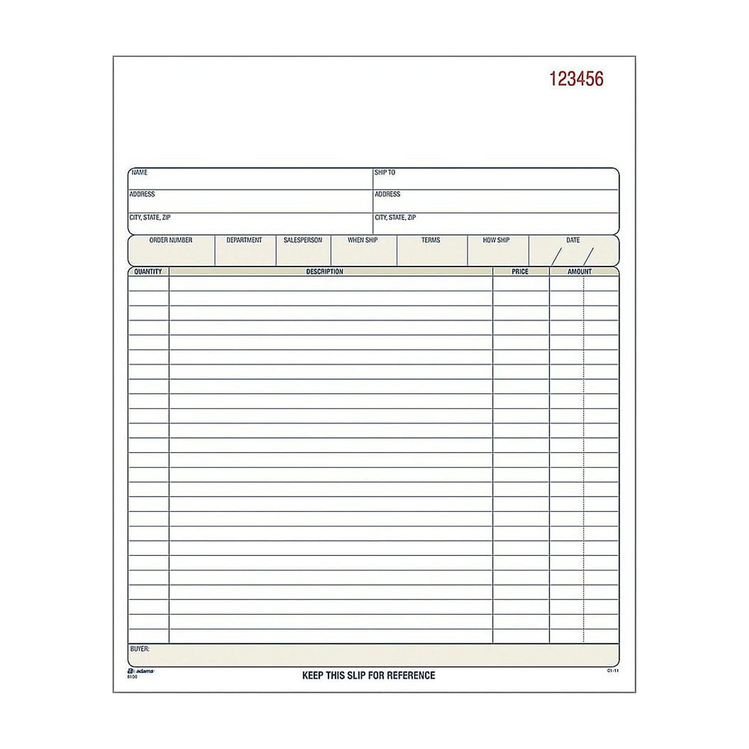 Adams 3-Part Carbonless Sales Orders Book 10.69"L x 8.38"W 50 Forms ...