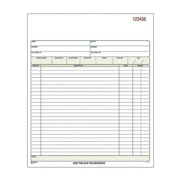 Adams Sales Order Book, Carbonless Invoice Forms, White and Canary, 2 ...