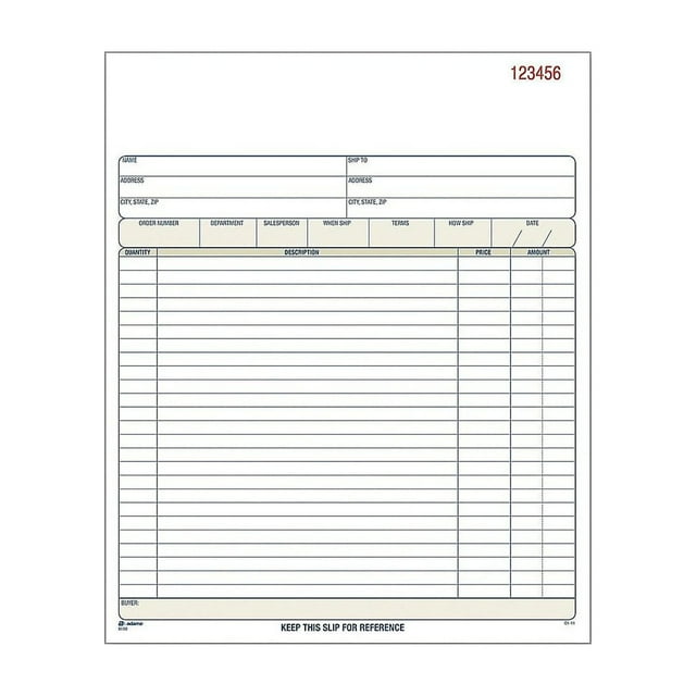 Adams® FORM,ORDER BK,3-PT,WH TC8100 - Walmart.com