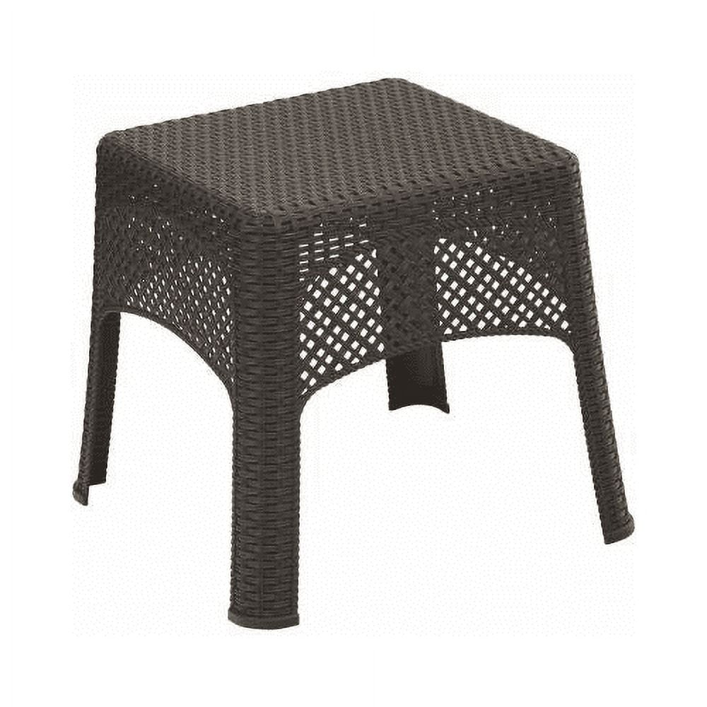 Adams Brown Resin Woven Patio Side Table, 18.5 in OAW, UV Protected ...