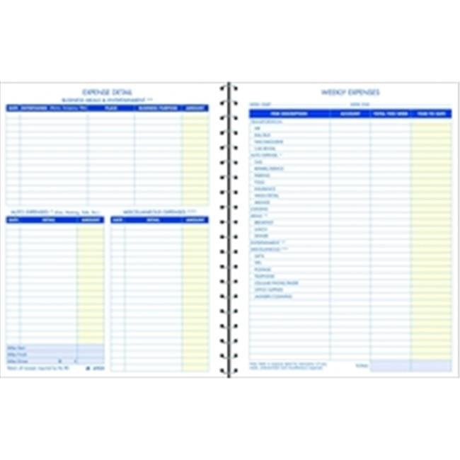 Adams AFR20 Expense Account Record Book Spiral 8.5 in x 11 in - Walmart.com