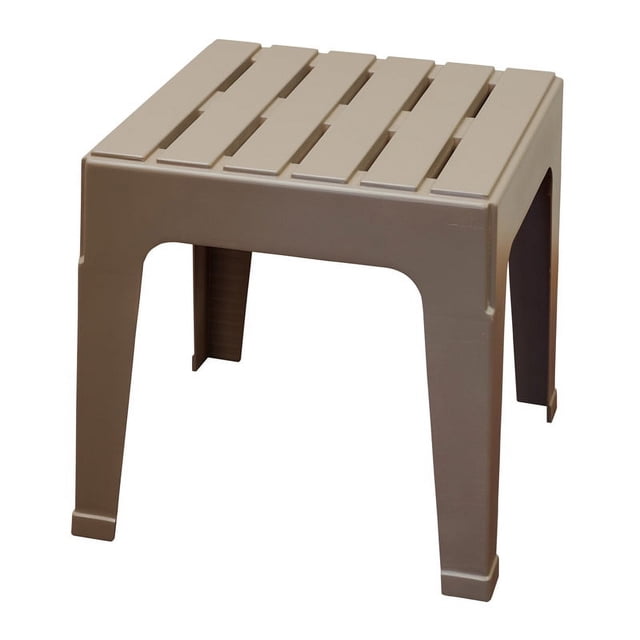 Adams Big Easy Portobello Resin Stackable Side Table for Patio, Outdoor ...